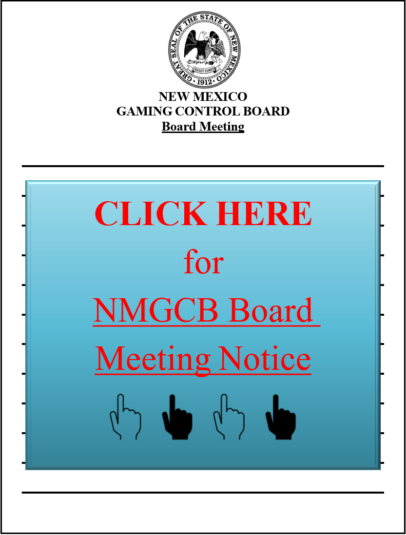 August Board Notice - New Mexico Gaming Control Board